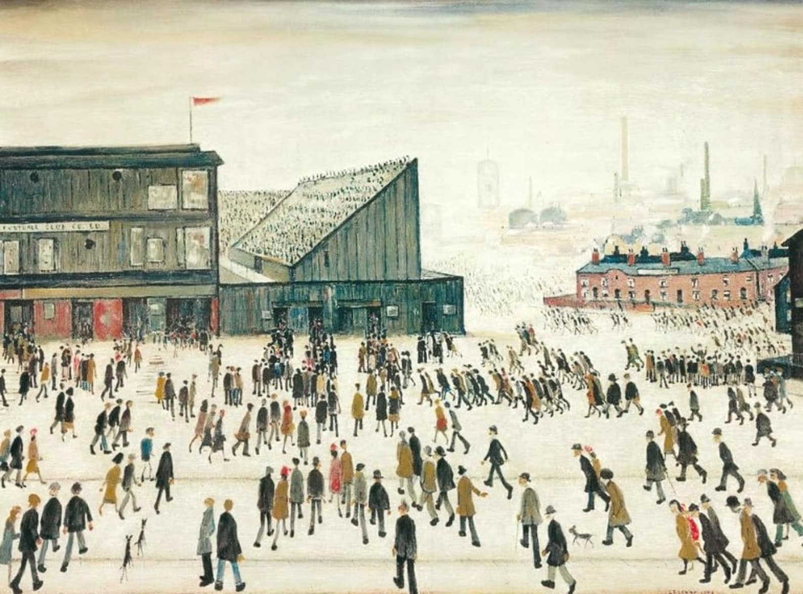 Lowry, Going to the Match, Hand-painted Oil Reproduction - Etsy UK
