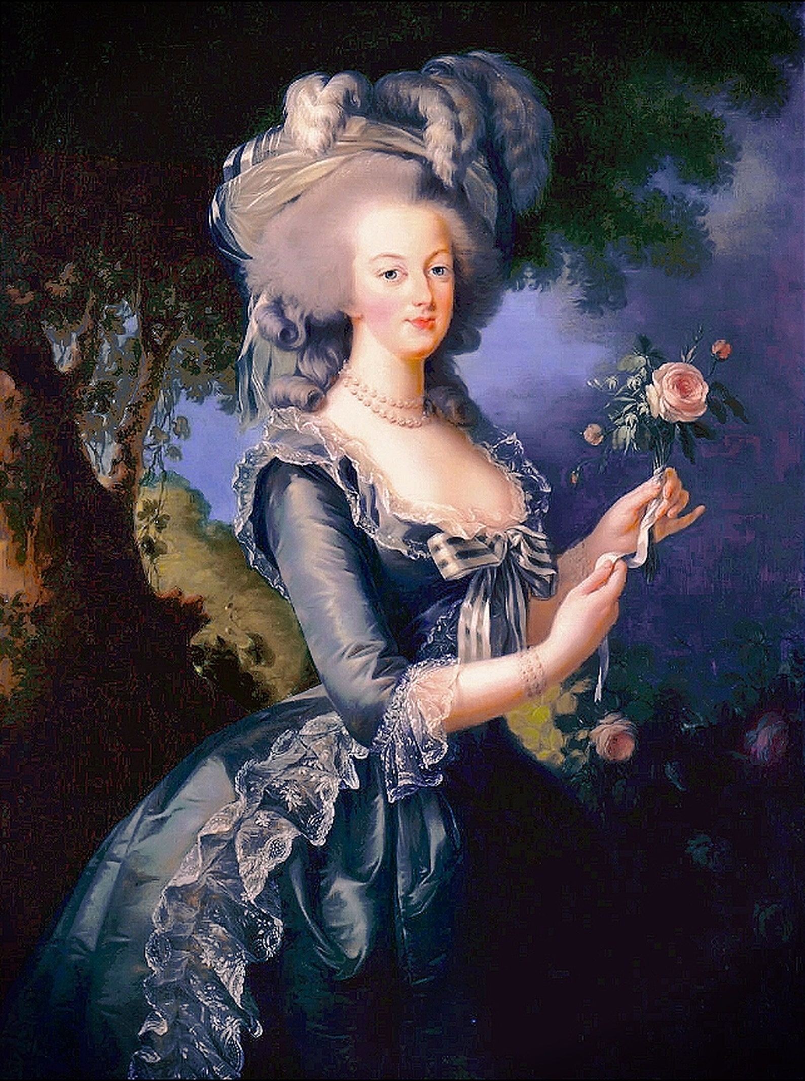 Elizabeth Vigee Le Brun - Marie Antoinette With a Rose 1783 Hand ...
