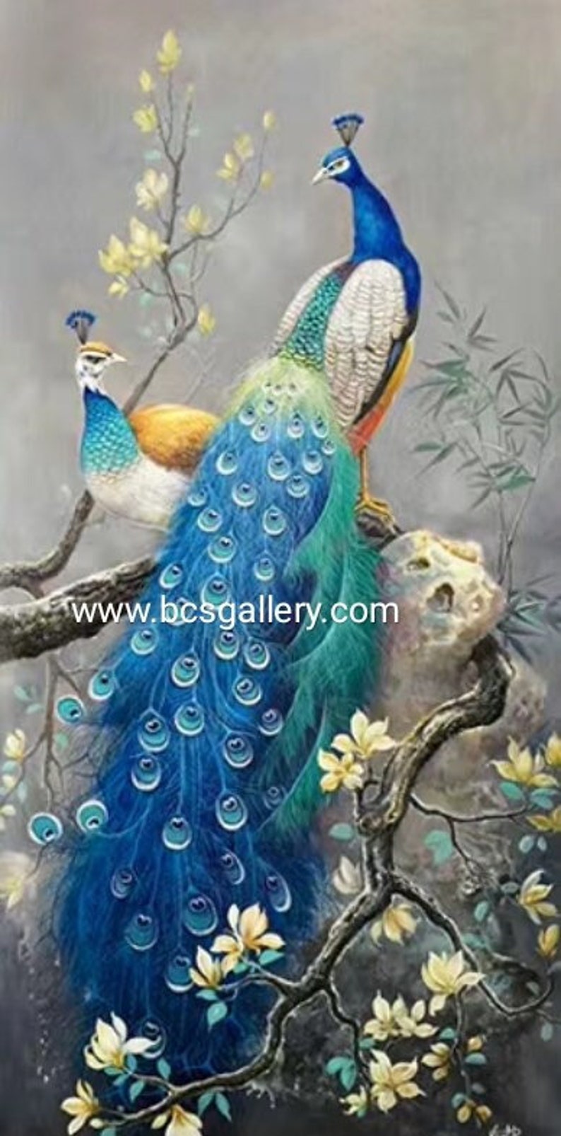 Original Hand Painted Peacock Painting Creative Peacock Prosperity Pop ...