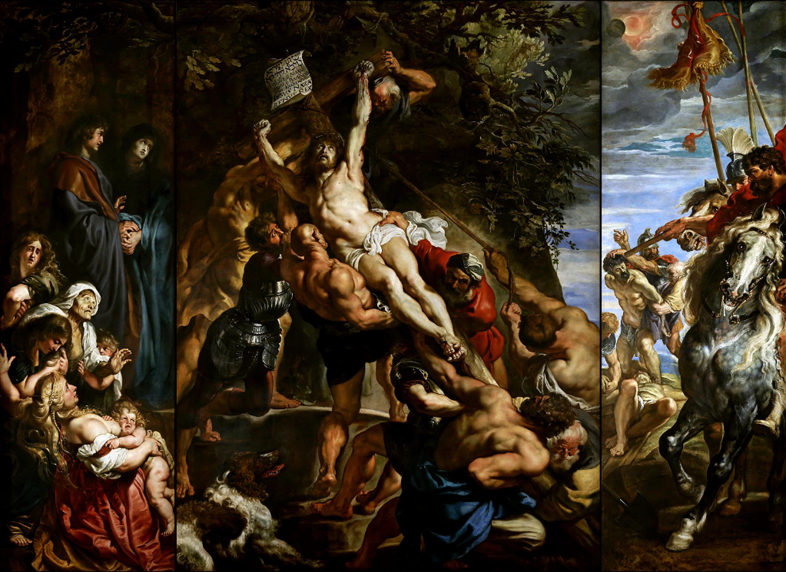 Rubens the Raising of the Cross 1610 Elevation of the Cross Hand-painted Oil Reproduction Rubens ...