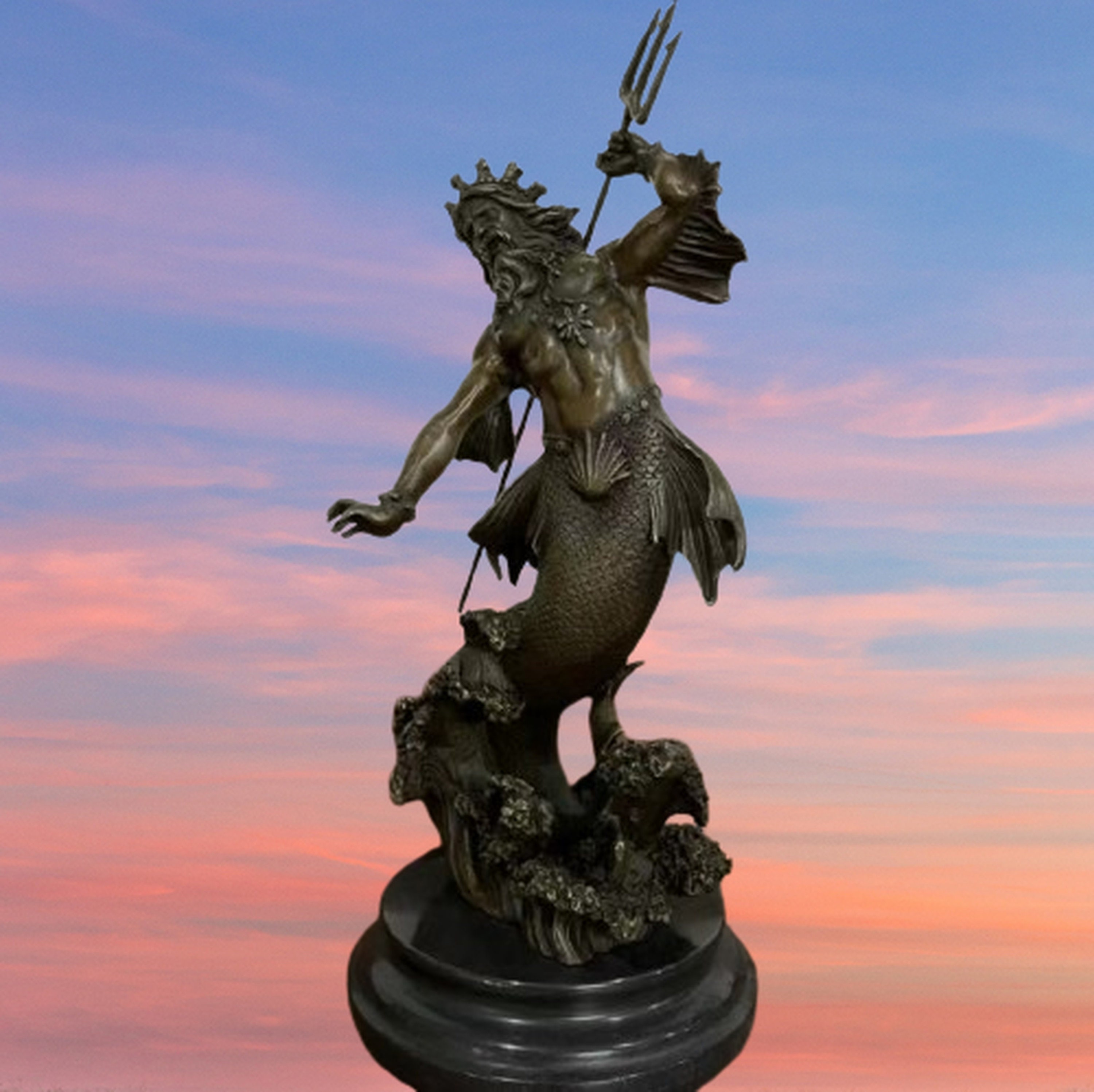 Poseidon Bronze Sculpture Greek God of the Sea Bronze Statue ...