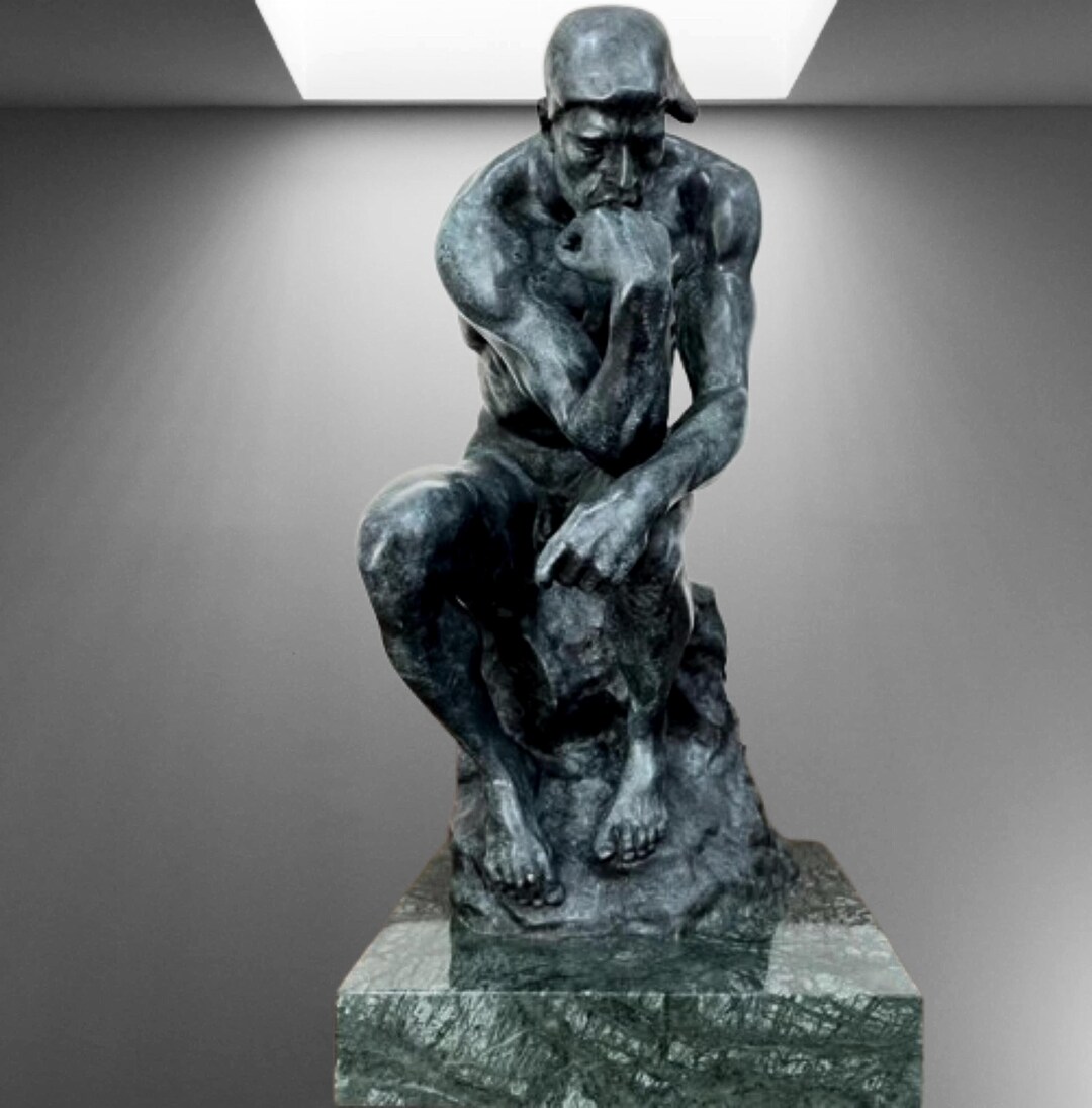 Solid Bronze the Thinker Sculpture | Rodin Statue Replica - Etsy