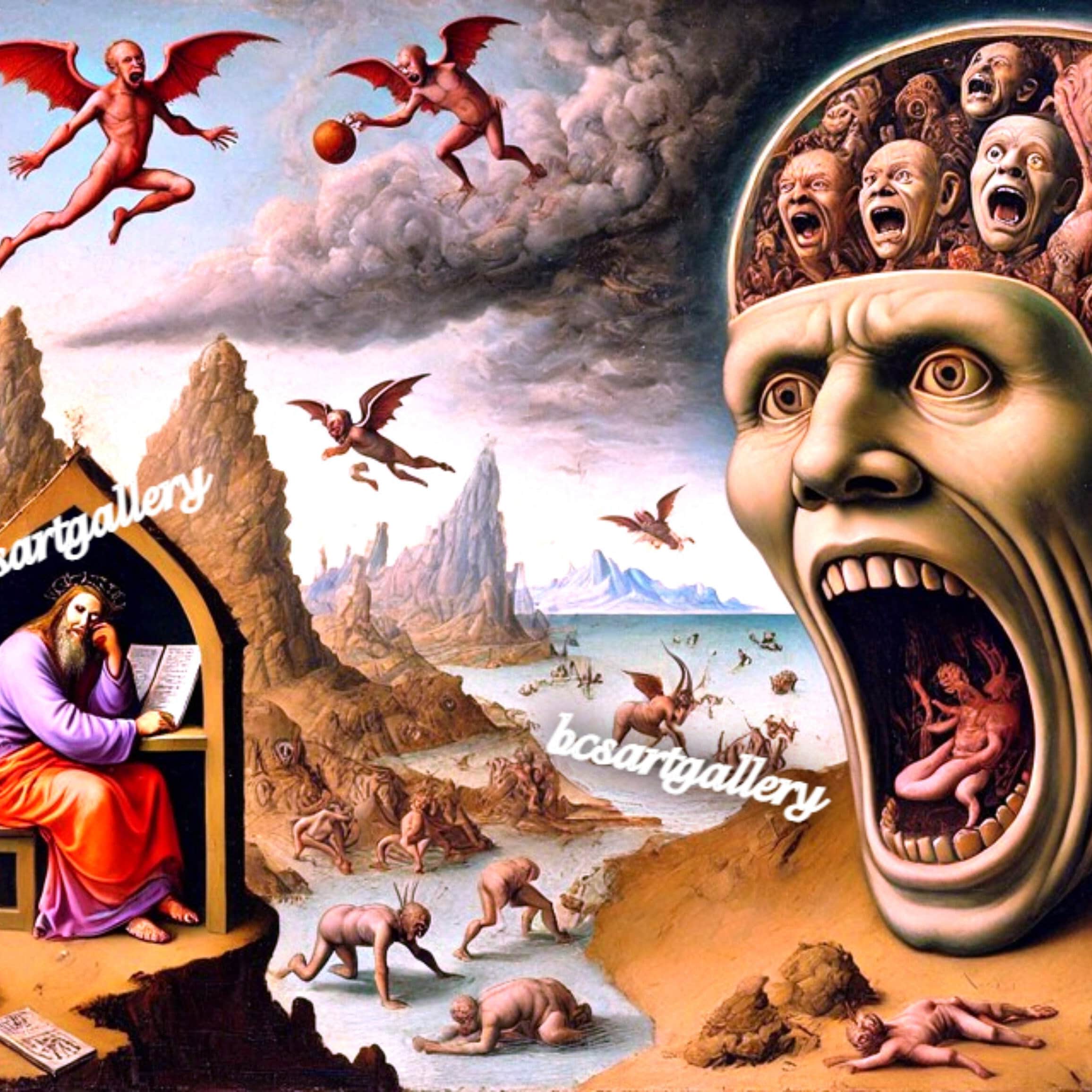 Christ's Harrowing of Hell Original Hades Oil Painting on Canvas 100% ...