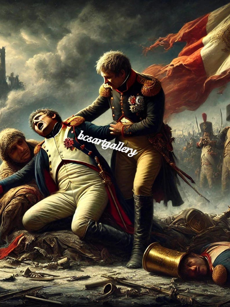 Napoleon's Betrayal by His Marshal Auguste De Marmont Original Oil ...