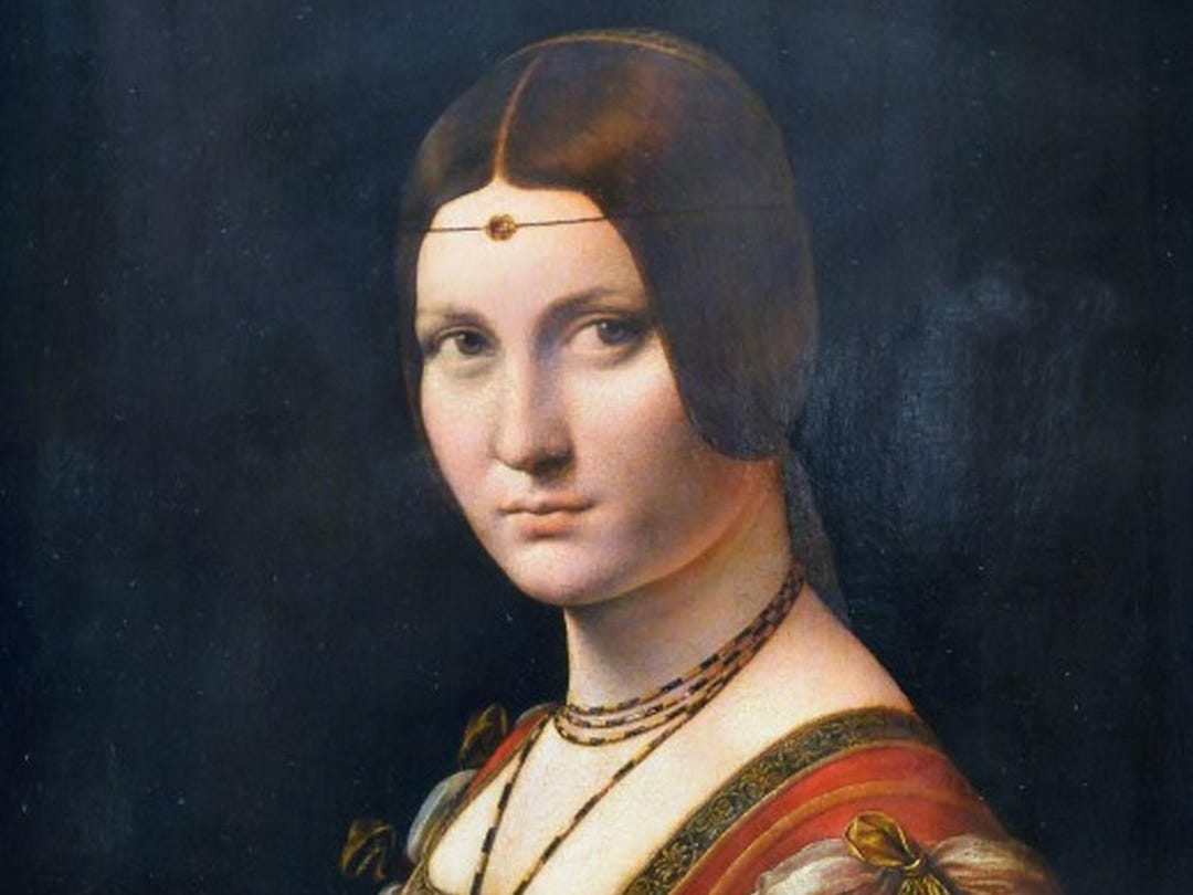 Leonardo Da Vinci La Belle Ferronnière Hand Painted Oil Reproduction ...