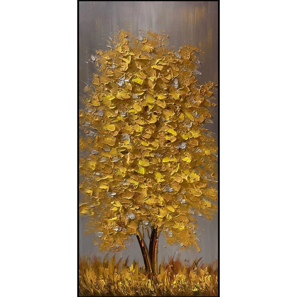 Creative Gold Tree Oil Painting on Canvas,100% Hand Painted Abstract ...