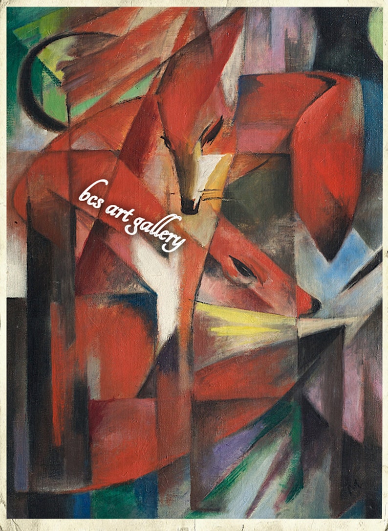 The Foxes Franz Marc 1913 35x26in Museum Quality Hand Painted Oil ...