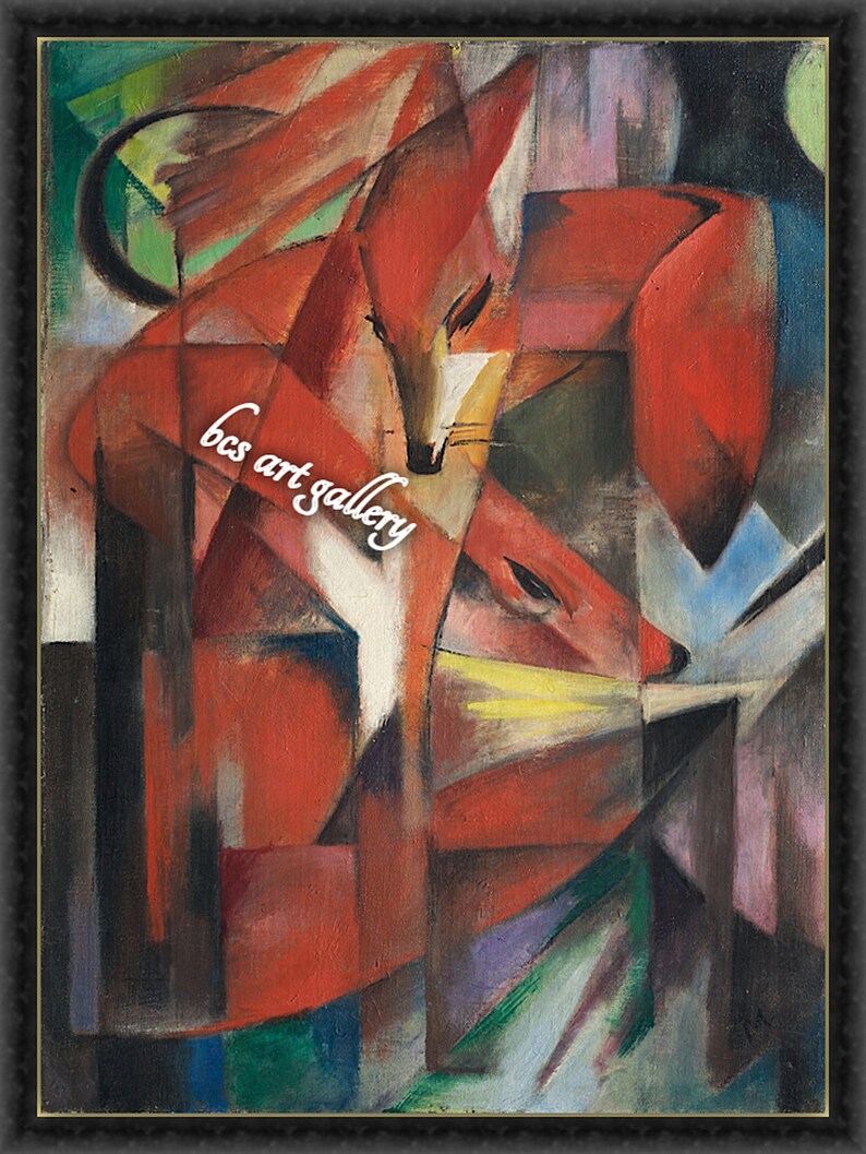 The Foxes Franz Marc 1913 35x26in Museum Quality Hand Painted Oil ...