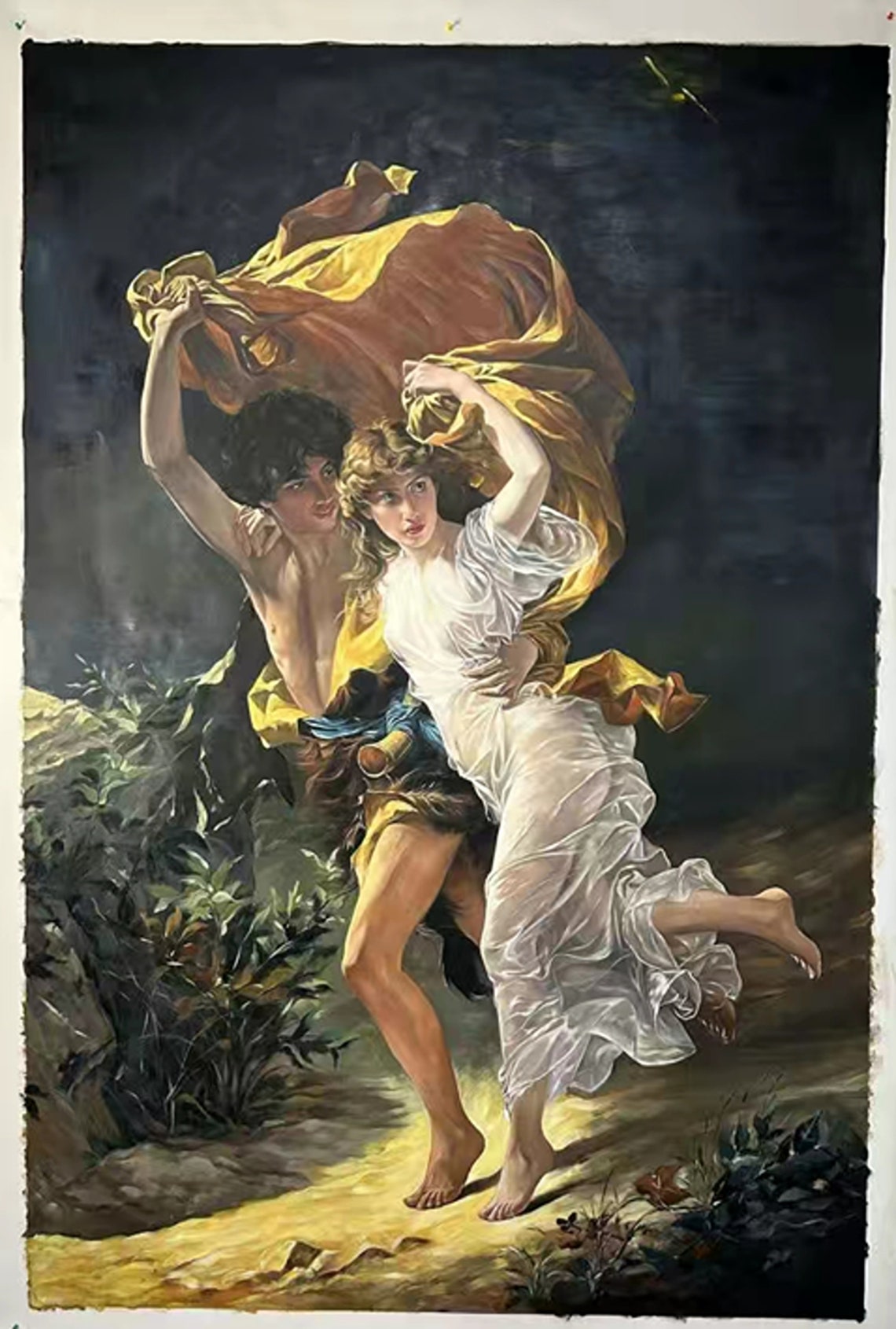 Pierre-auguste Cot the Storm 1880 Museum Quality Hand Painted Oil ...