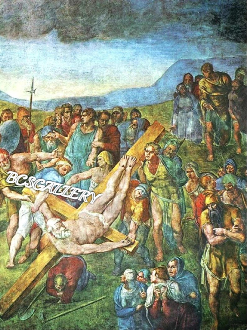 Michelangelo - the Crucifixion of St Peter 1546 Hand-painted Oil ...