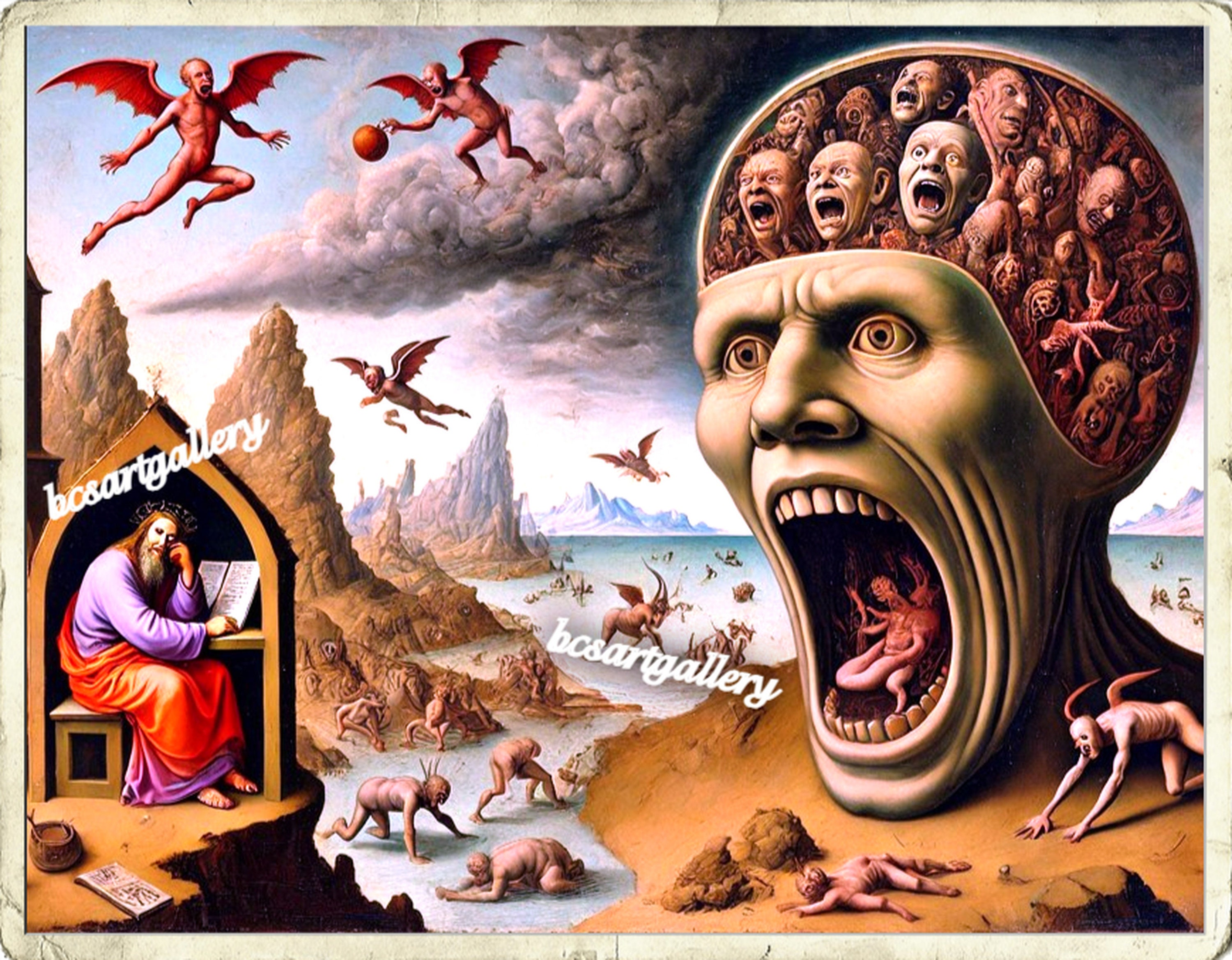 Christ's Harrowing of Hell Original Hades Oil Painting on Canvas 100% ...