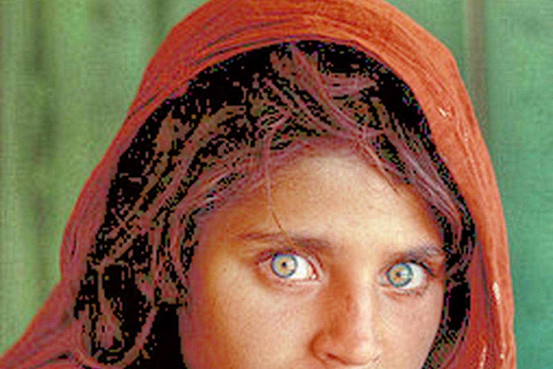 Green-eyed Afghan Girl Sharbat Gula War Oil Painting Reproduction on ...