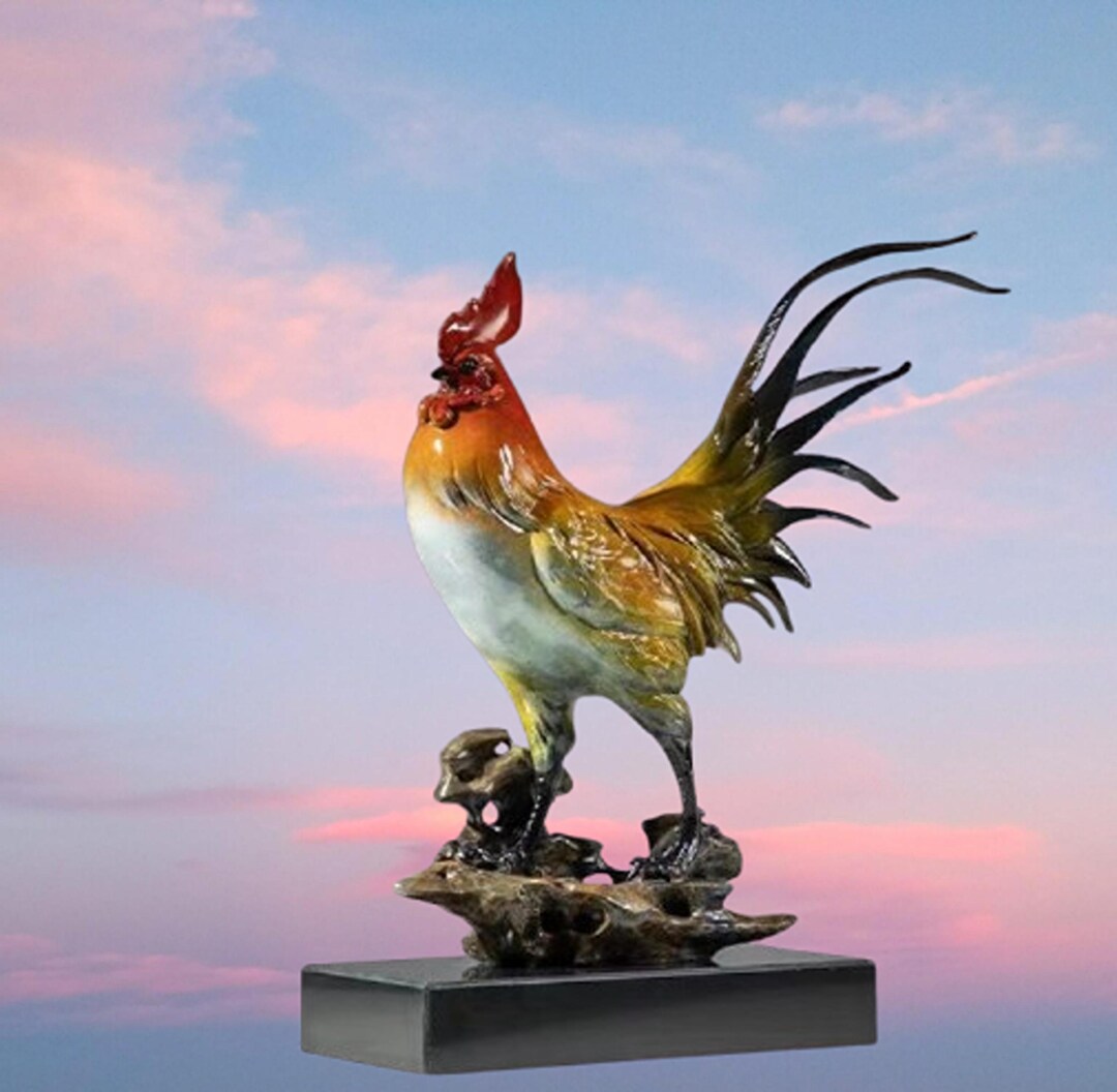 Bronze the Sentinel Sculpture | Lost Wax Casting Golden Rooster Statue ...