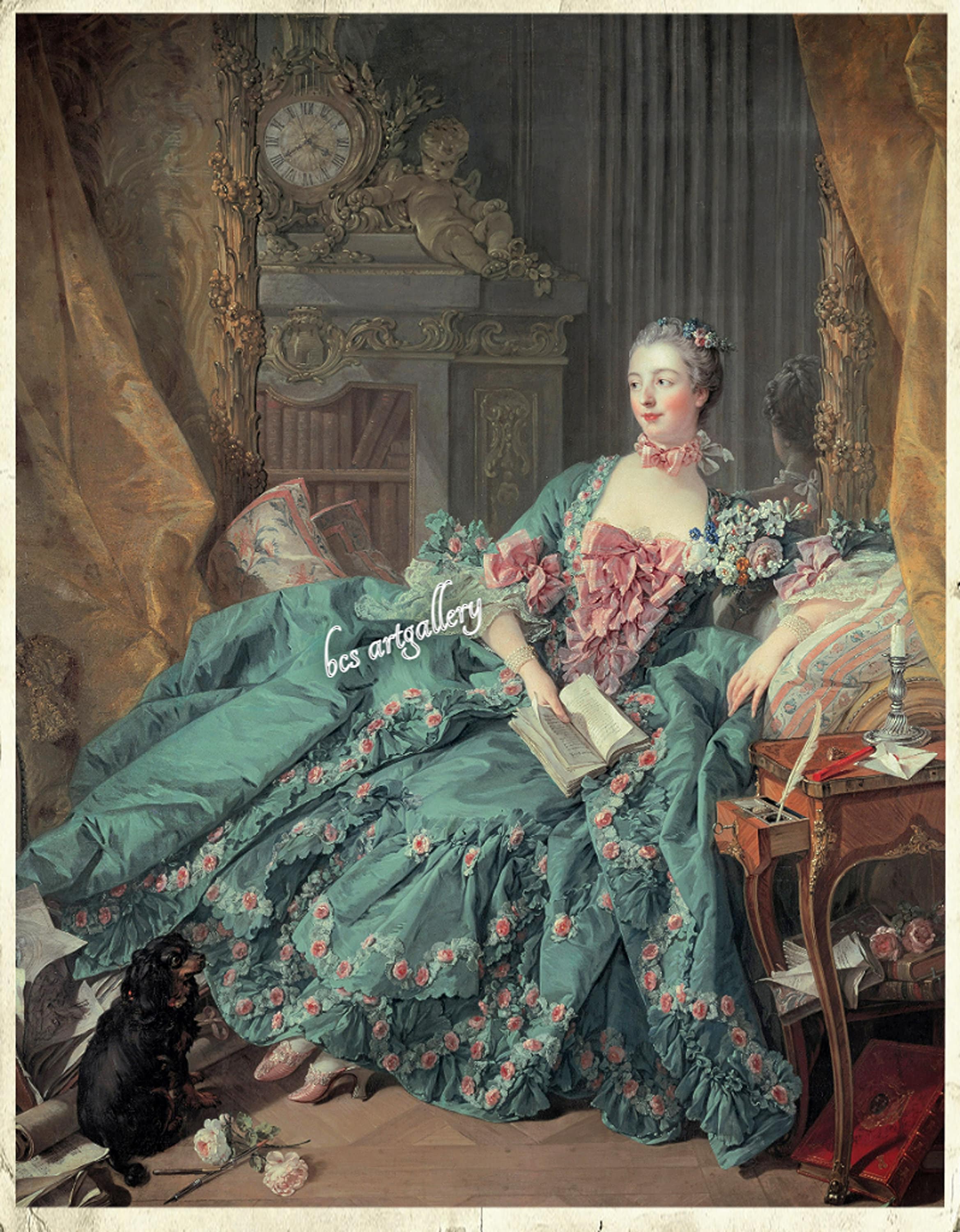 François Boucher Portrait of Madame De Pompadour 1756 Jeanne Antoinette ...