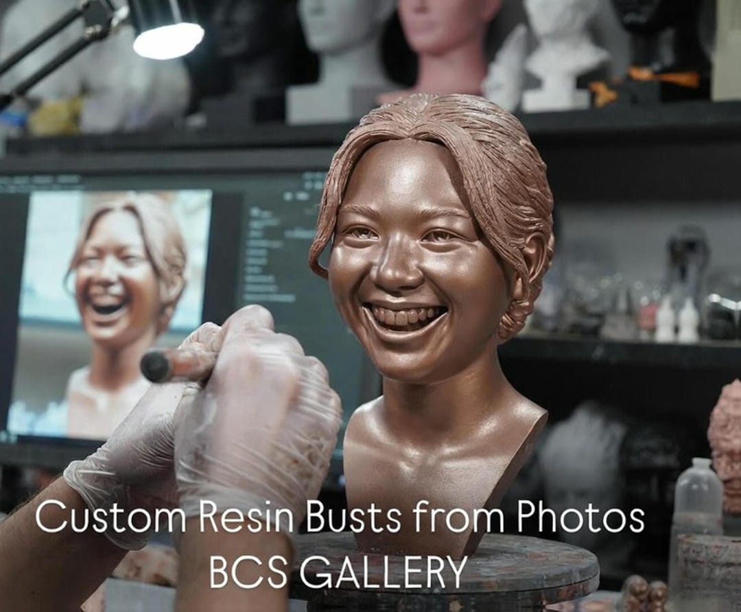 Personalized Resin Bust From Image | Custom Portrait Art | Lightweight ...