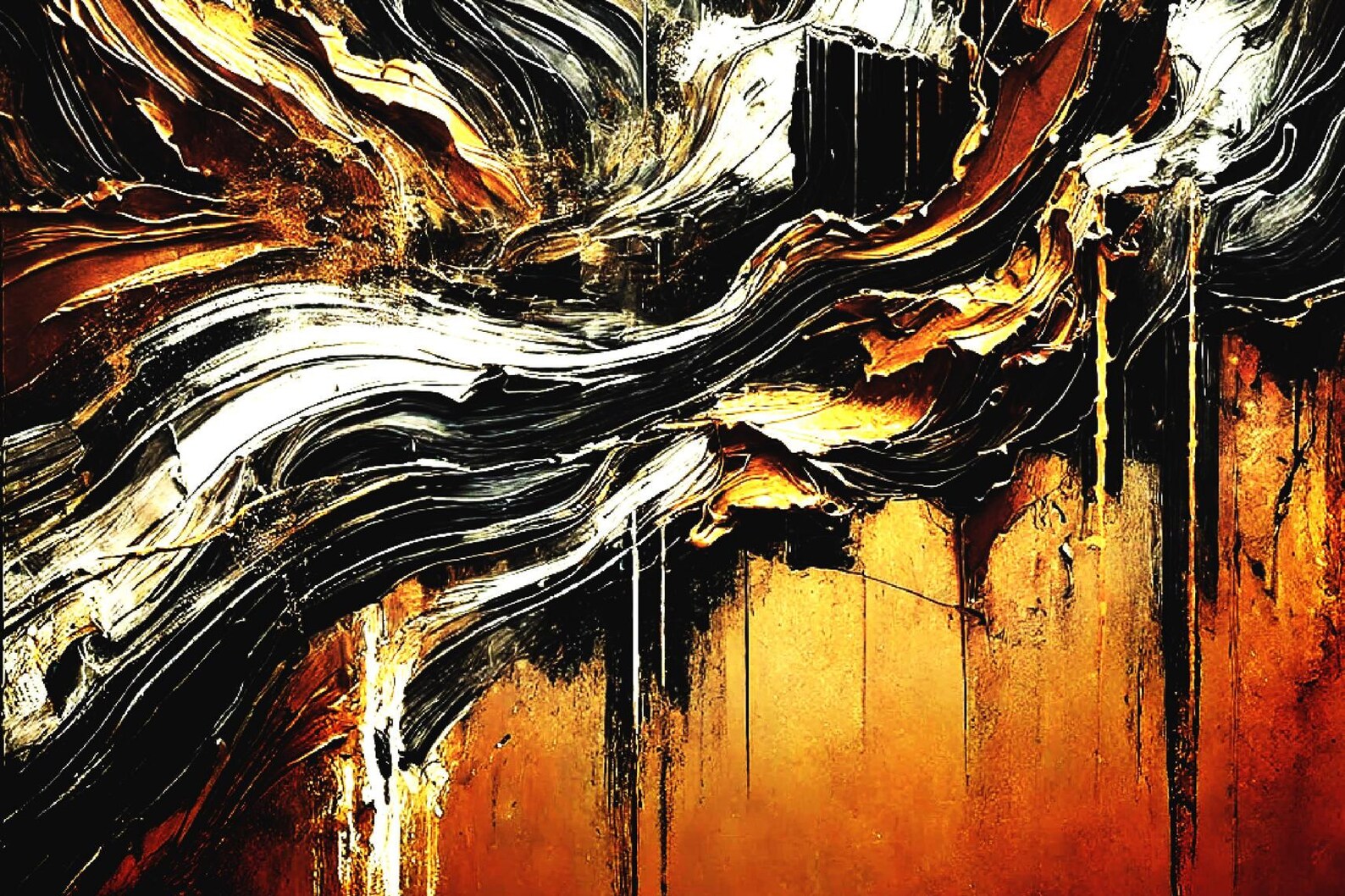 Echoes Original Oil Painting on Canvas 100% Hand-painted Slab-style ...