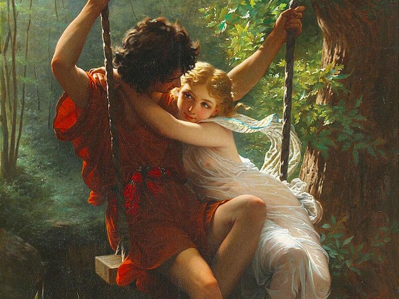 Pierre Auguste Cot Springtime 1873 the Swing Le Printemps Hand Painted ...
