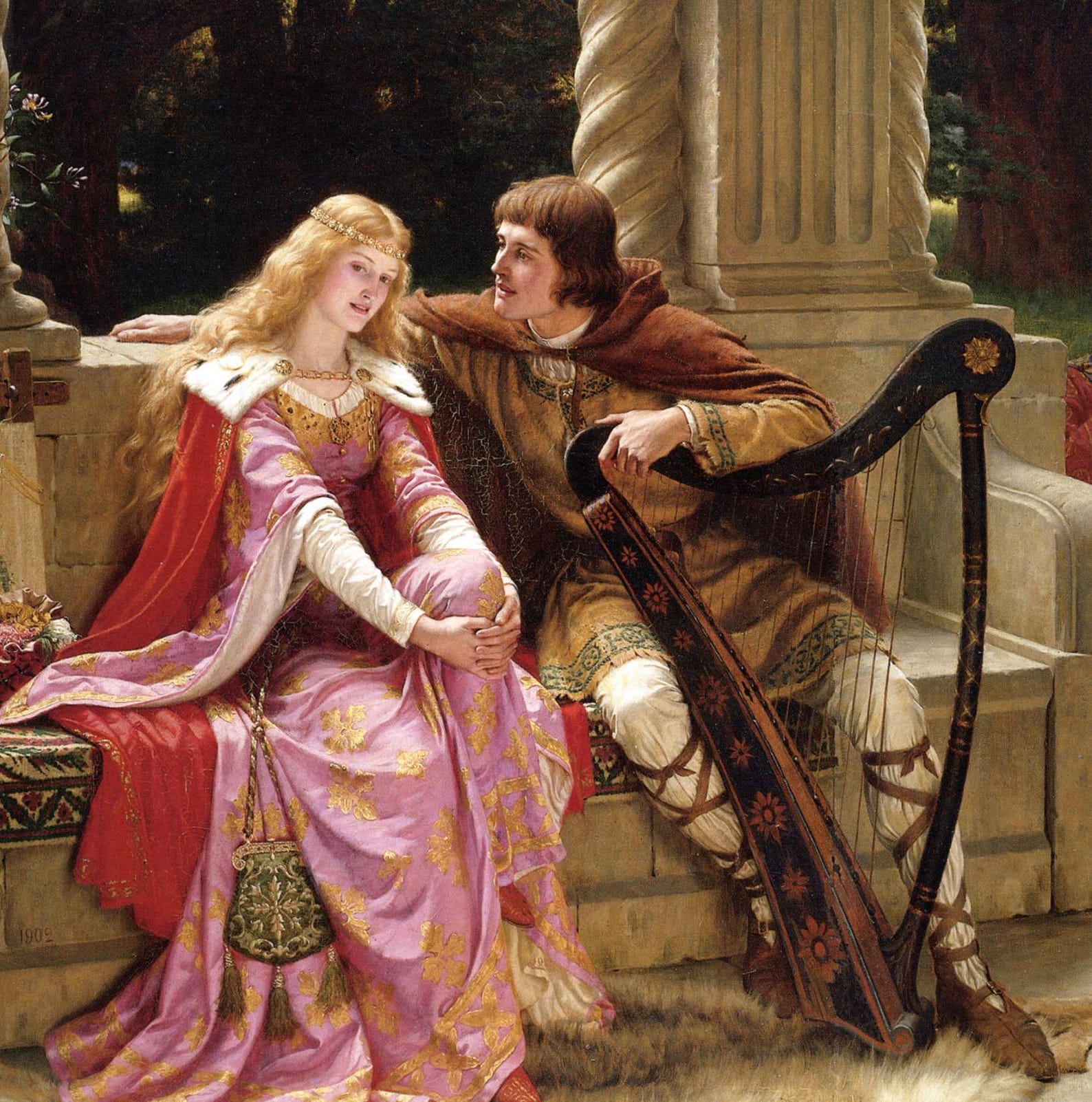 Edmund Blair Leighton the End of the Song 1902 Museum Grade Hand ...