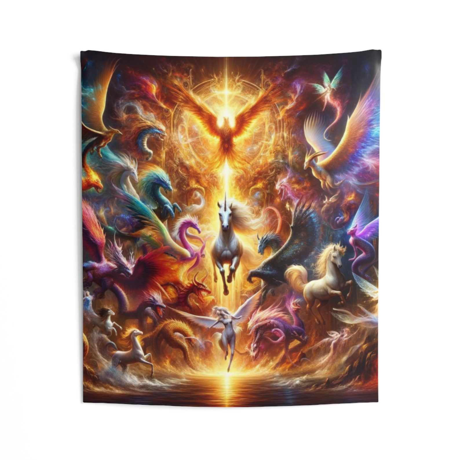 Magical and Mythical Beasts Wall Tapestry - Fantasy Art Décor, Unicorns ...