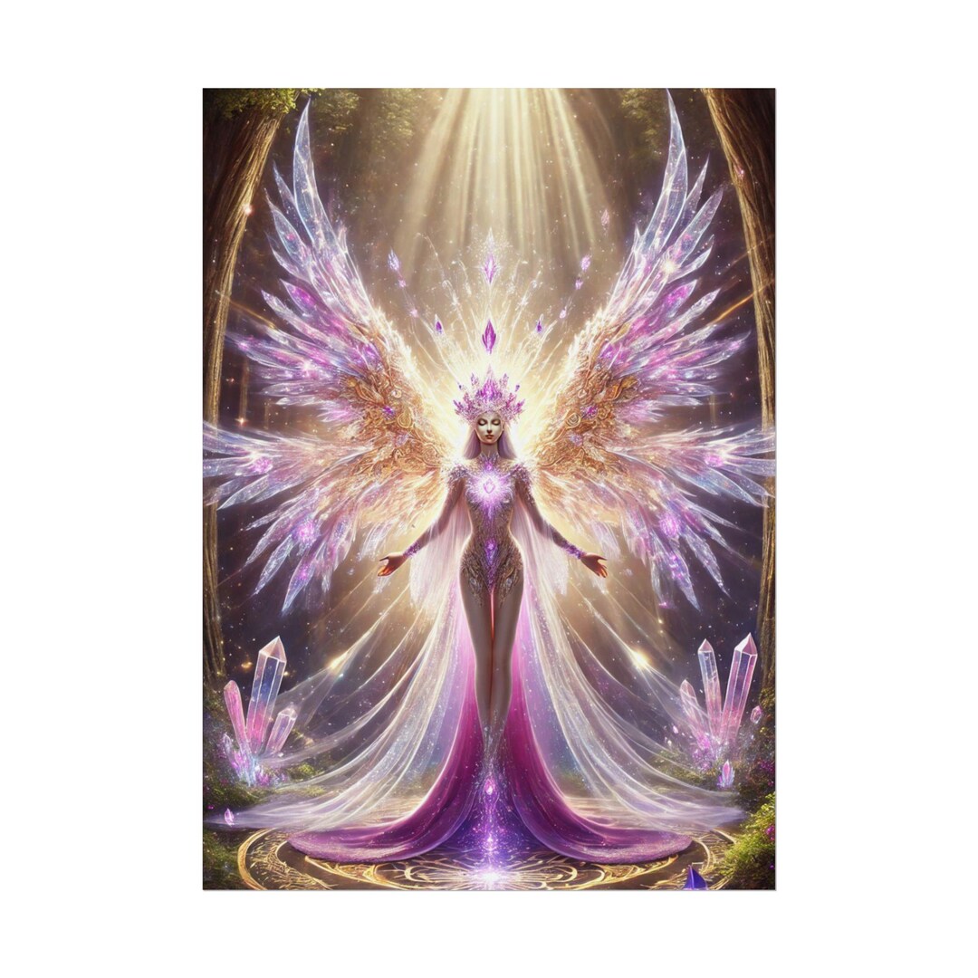 Mystical Enchanting Angel Rolled Poster, Fantasy Art Decor, Wall Art ...