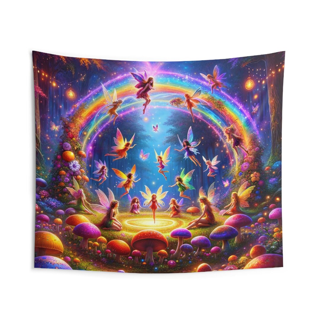 Fairy Ring Wall Rug - Enchanting Mushroom Design, Indoor Wall ...