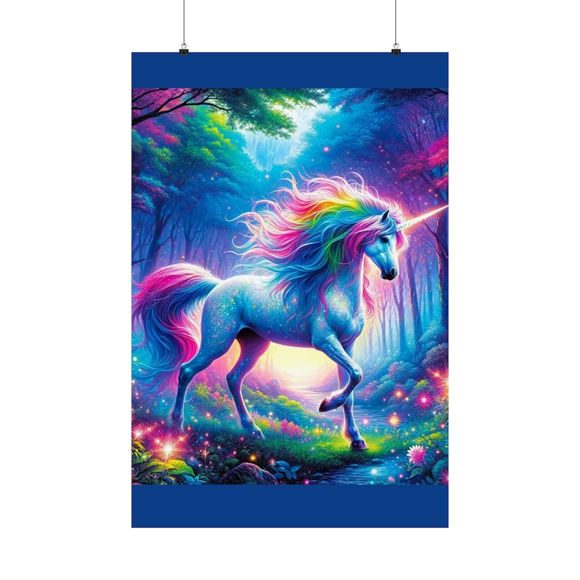 Enchanted Unicorn Poster Vibrant Wall Art for Kids' and Adults, Fantasy ...