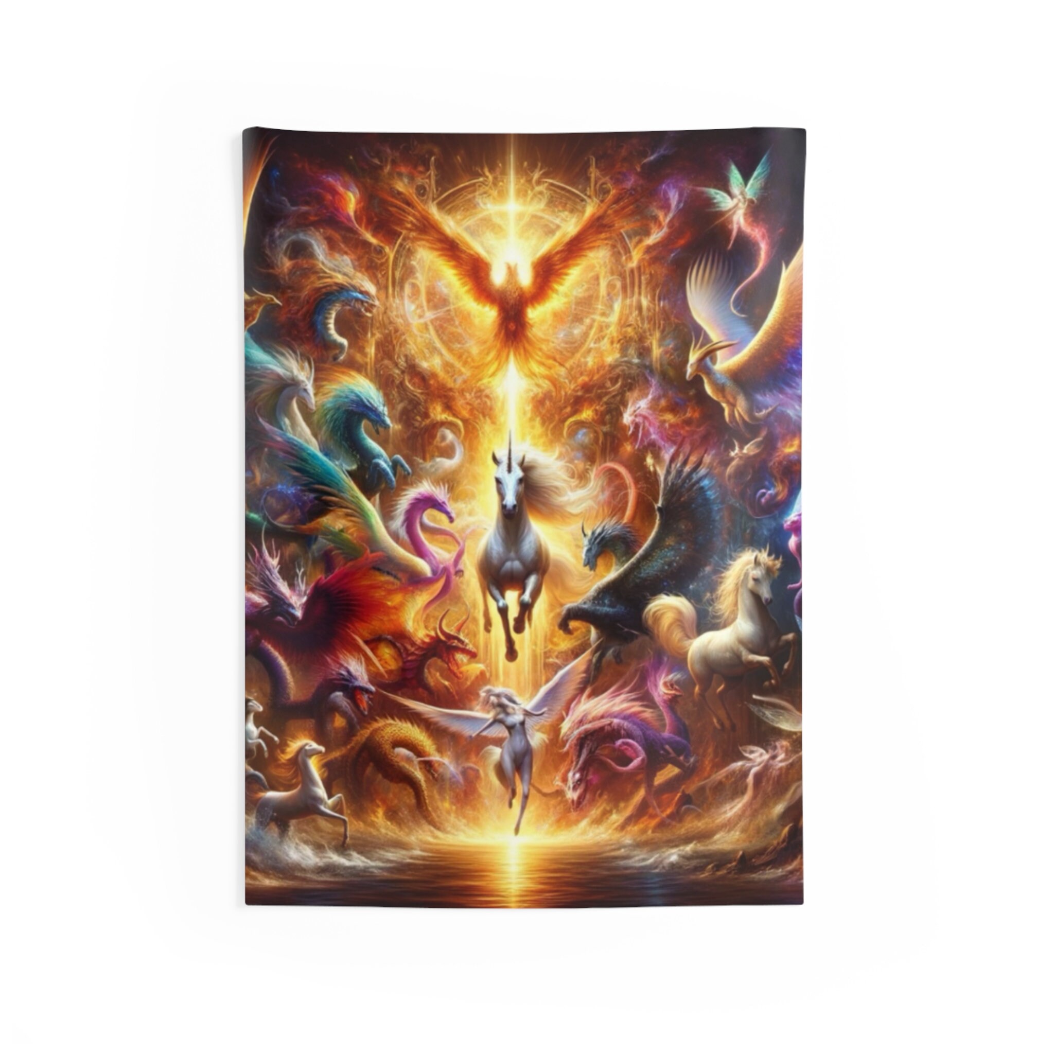 Magical and Mythical Beasts Wall Tapestry - Fantasy Art Décor, Unicorns ...