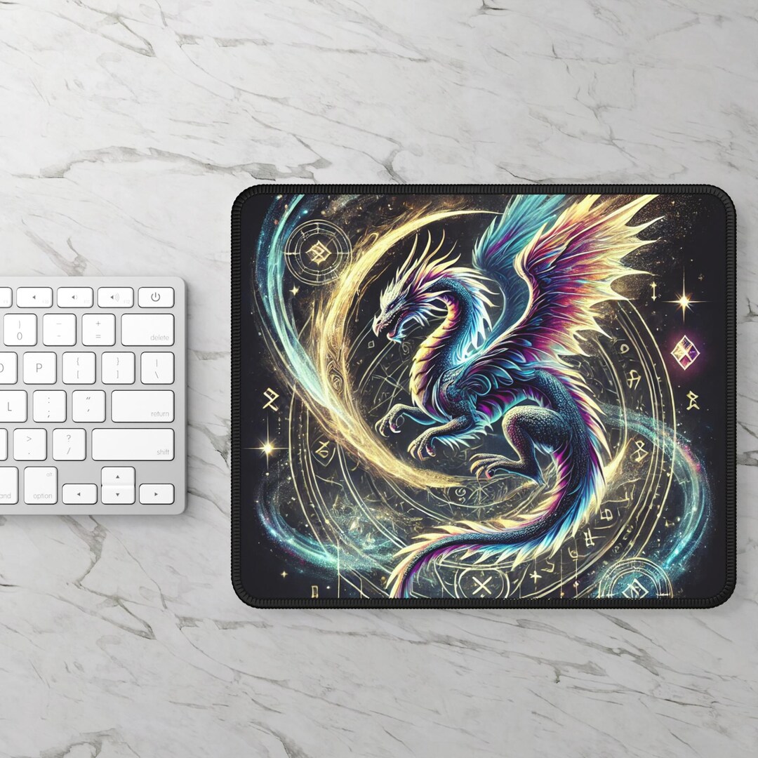 Fantasy Dragon Gaming Mouse Pad, Enchanting Design, Non-slip Rubber ...