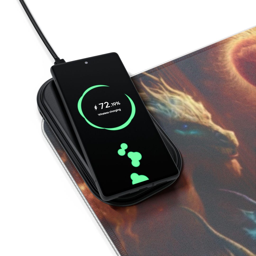 Magical Creatures LED Gaming Mouse Pad, Wireless Charging, Fantasy ...