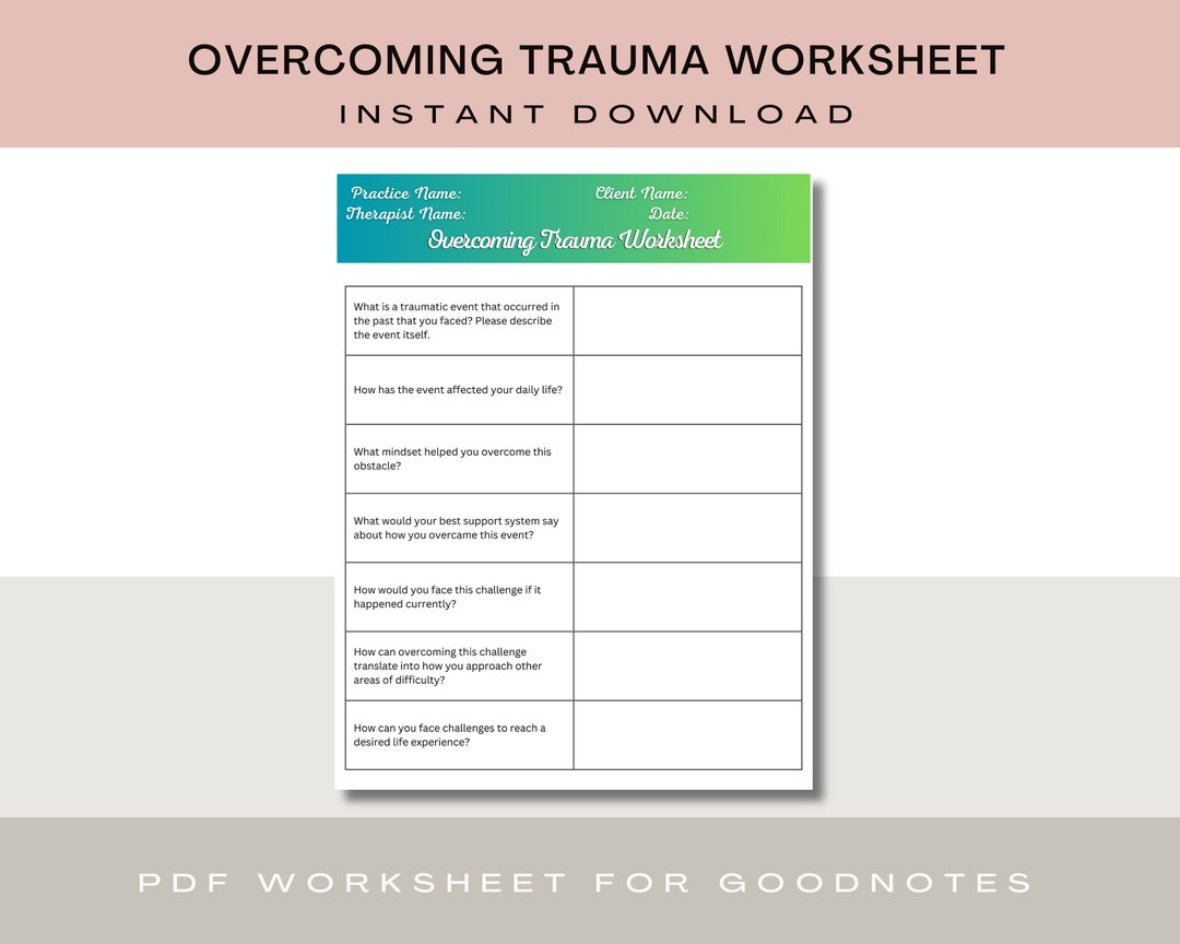 Trauma Journaling Worksheet Trauma Therapy PTSD Processing - Etsy