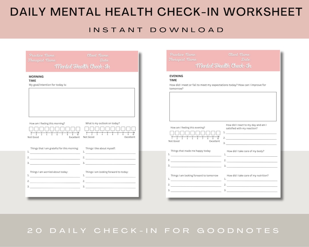 Daily Mental Health Check-in | Mental Health Journaling | Mental Health ...