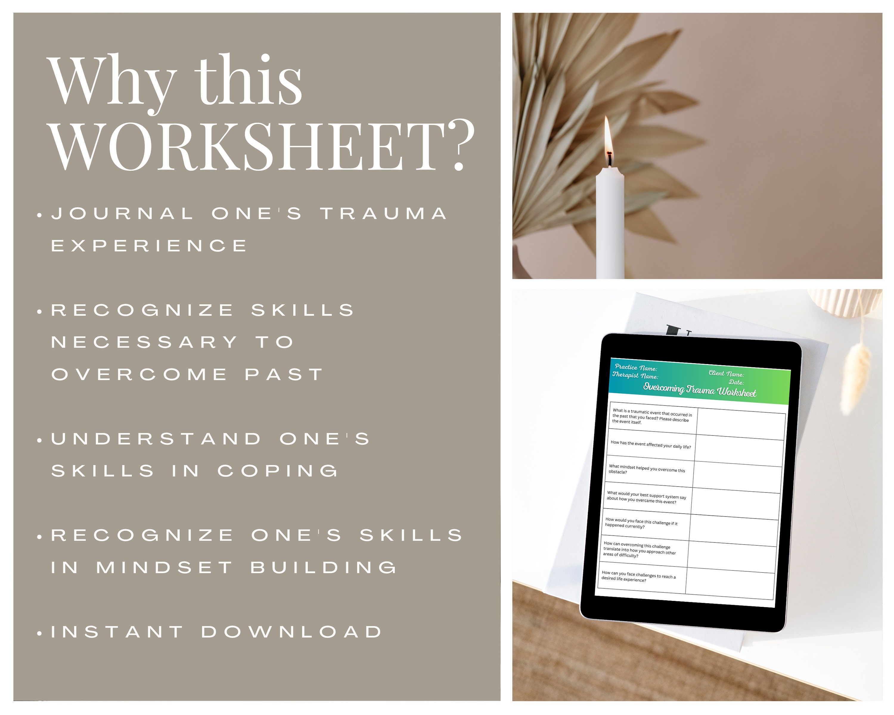 Trauma Journaling Worksheet | Trauma Therapy | PTSD Processing - Etsy