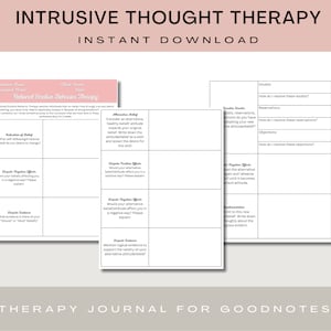 Intrusive Thoughts Worksheet | Anxiety Printable | Self-help Journaling | Self Harm PDF ...