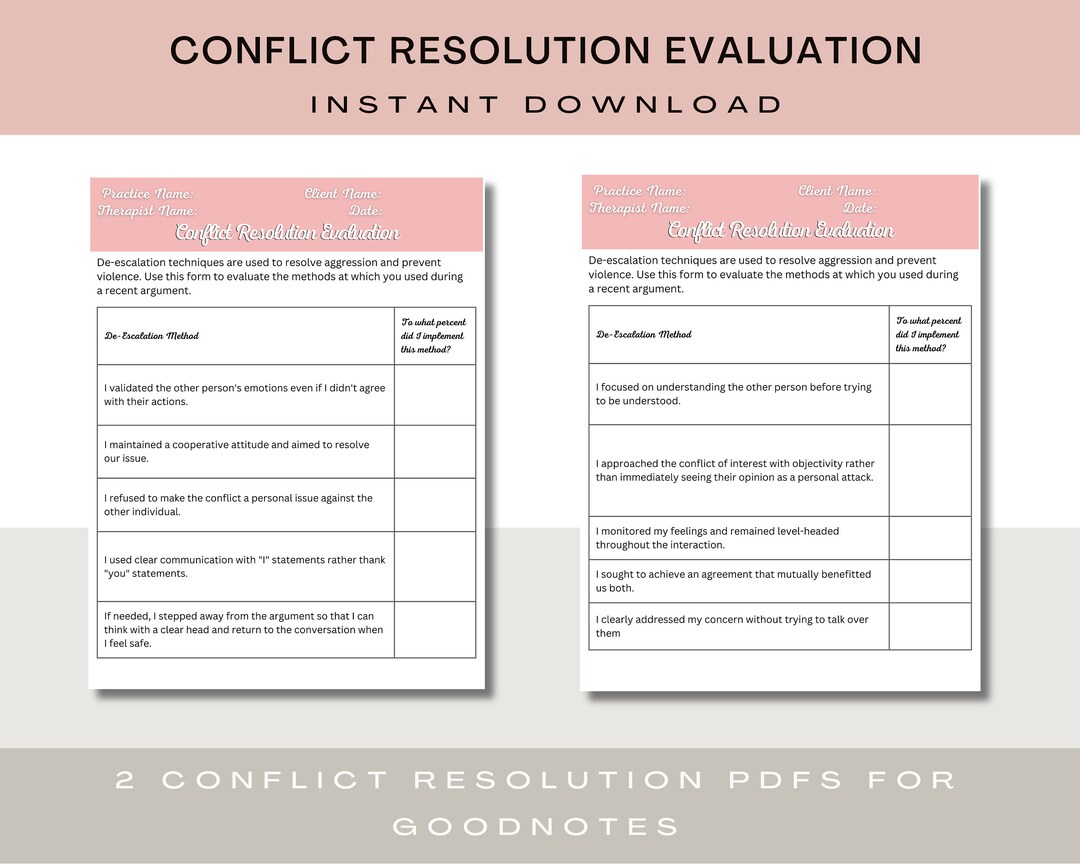 Conflict Resolution Worksheet | Therapy Aggression Fillable | Teen ...