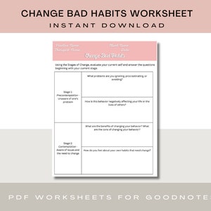 Learn Good Habits Worksheet | Stop Bad Behavior Worksheets | Therapist ...