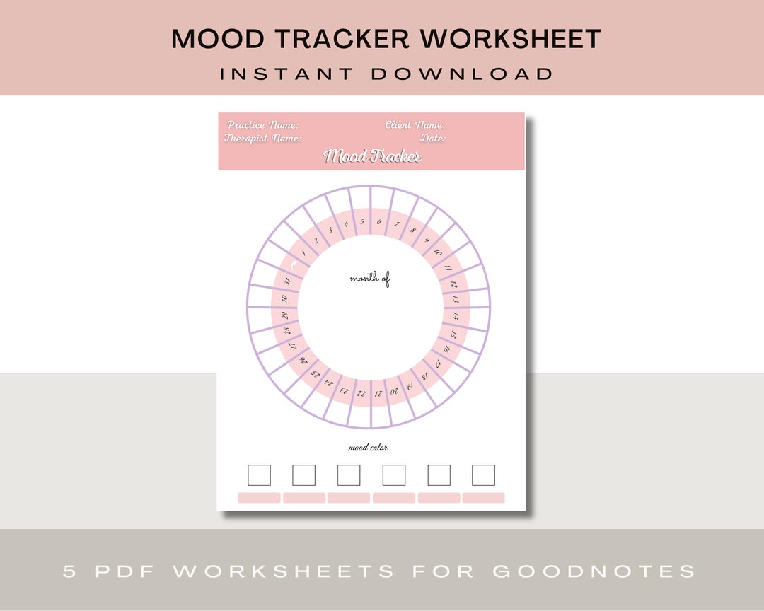 Mood Tracker | Therapy Worksheet | Emotions Check in | Feelings Chart ...