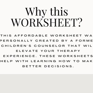 Learn Better Decision Making Skills | Decision Therapy Worksheet ...