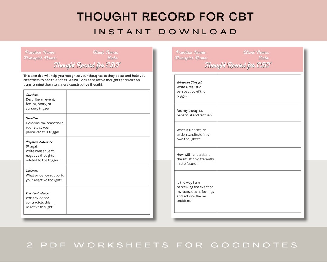 Positive Thinking Worksheet | Trigger Self Help Therapy | Mental Health ...