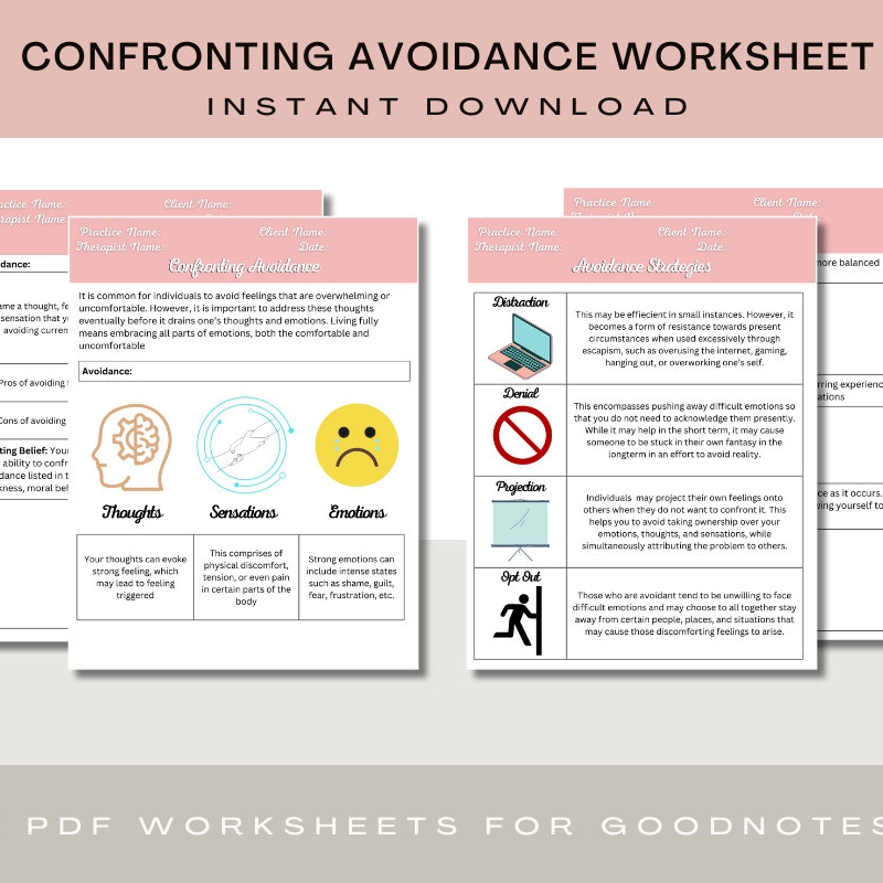 Procrastination Worksheets - Etsy