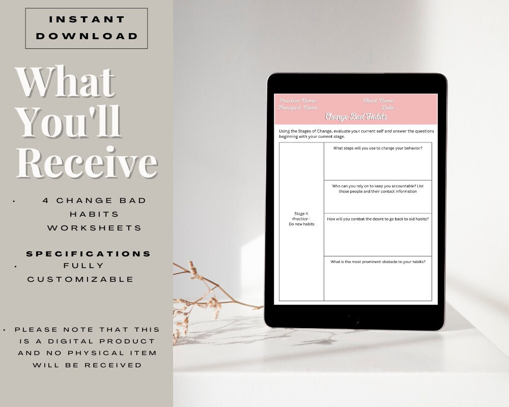 Learn Good Habits Worksheet | Stop Bad Behavior Worksheets | Therapist ...