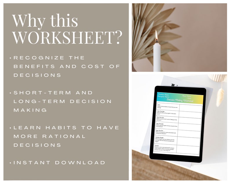 Decision Making Worksheet Learn Decision Making Skills Personal ...