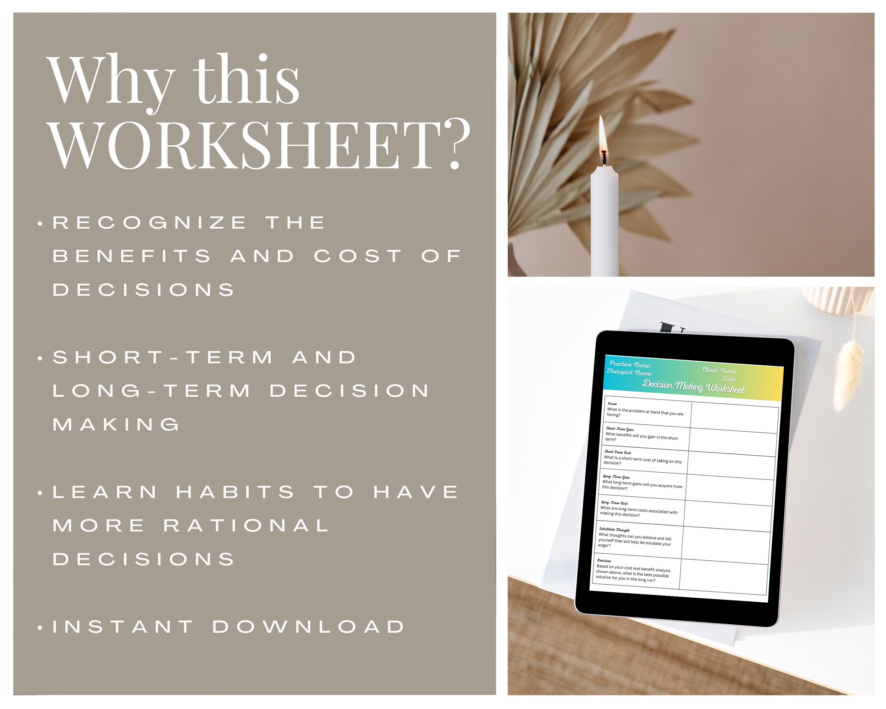 Decision Making Worksheet Learn Decision Making Skills Personal ...
