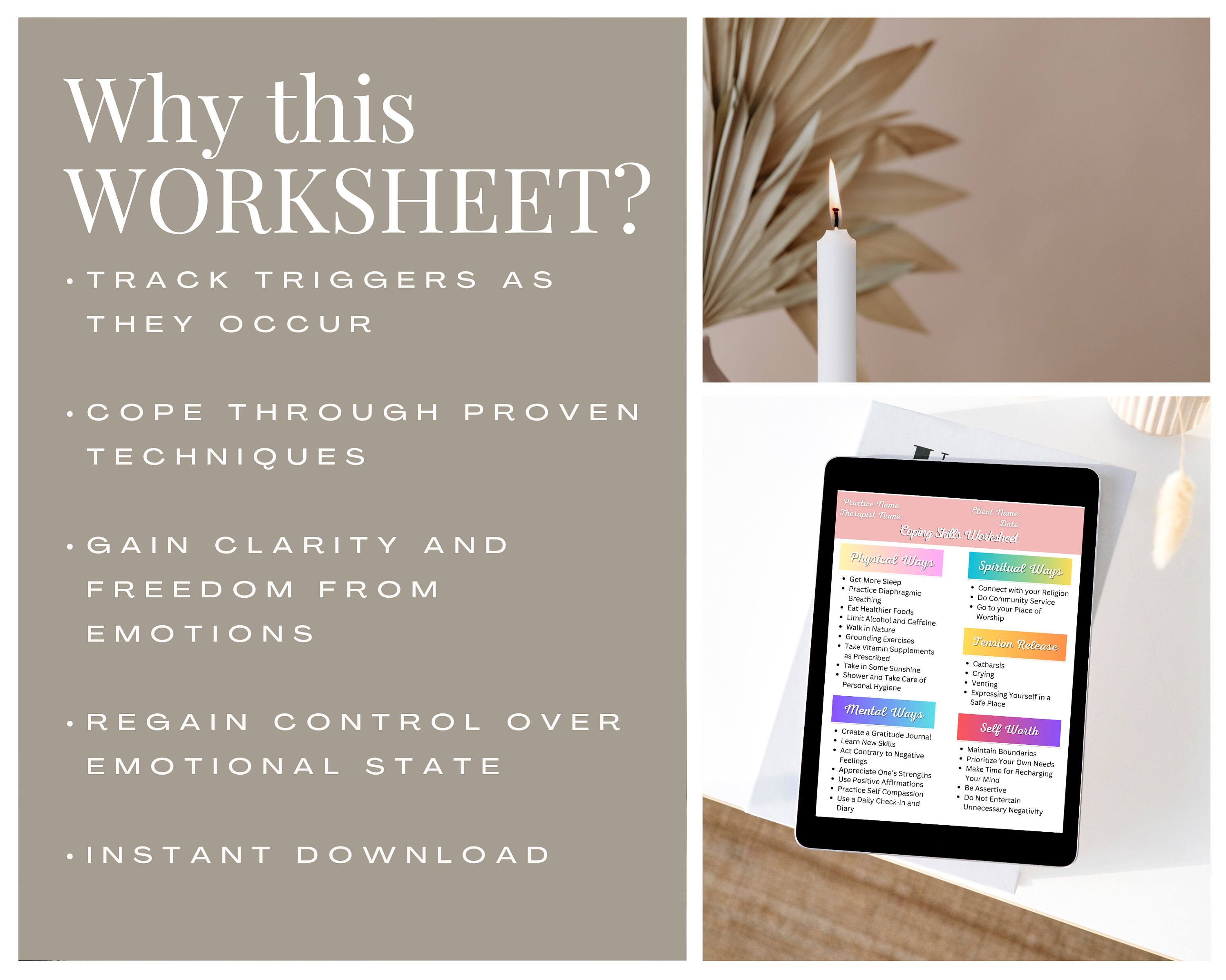 How to Cope Worksheet | Mental Health Self Help PDF | Therapist ...