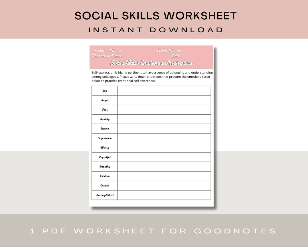 Social Skills Development | Teen and Children Therapy Worksheet ...