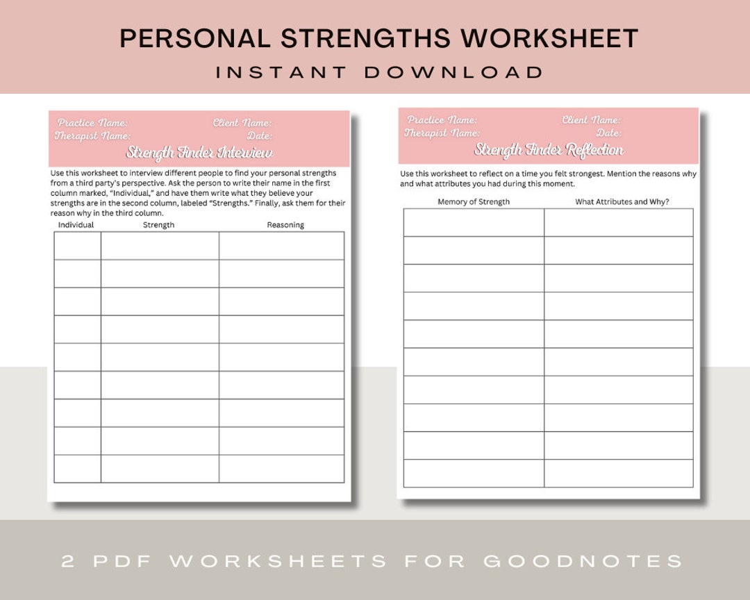 Learn About Personal Strengths | Therapy Worksheets | Self Discovery ...