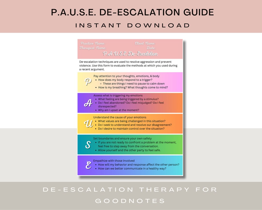 P.A.U.S.E. De-escalation Technique | Conflict Resolution | Anger ...