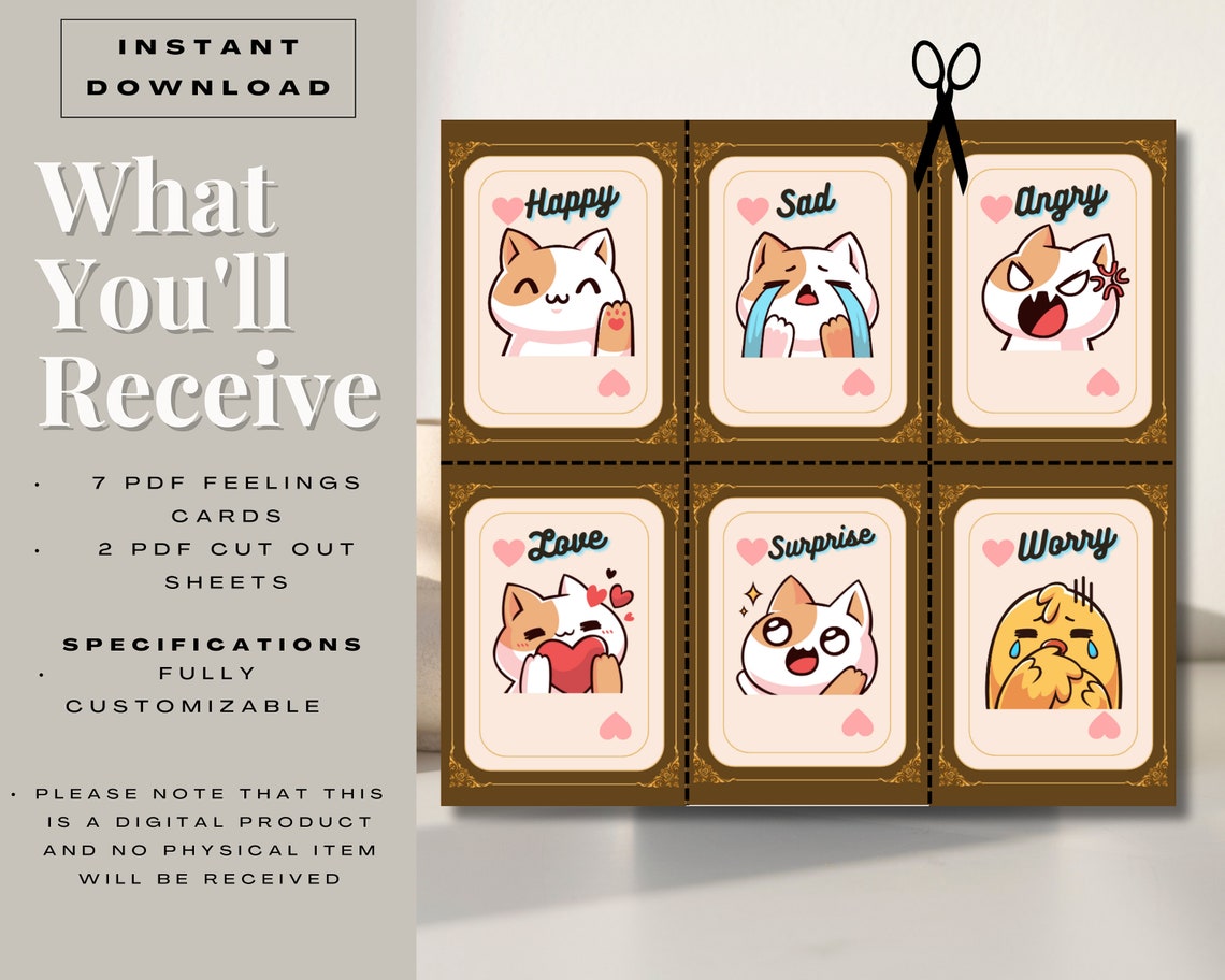 Therapy Emotions Flashcards | Therapy for Children | Feelings Chart PDF ...