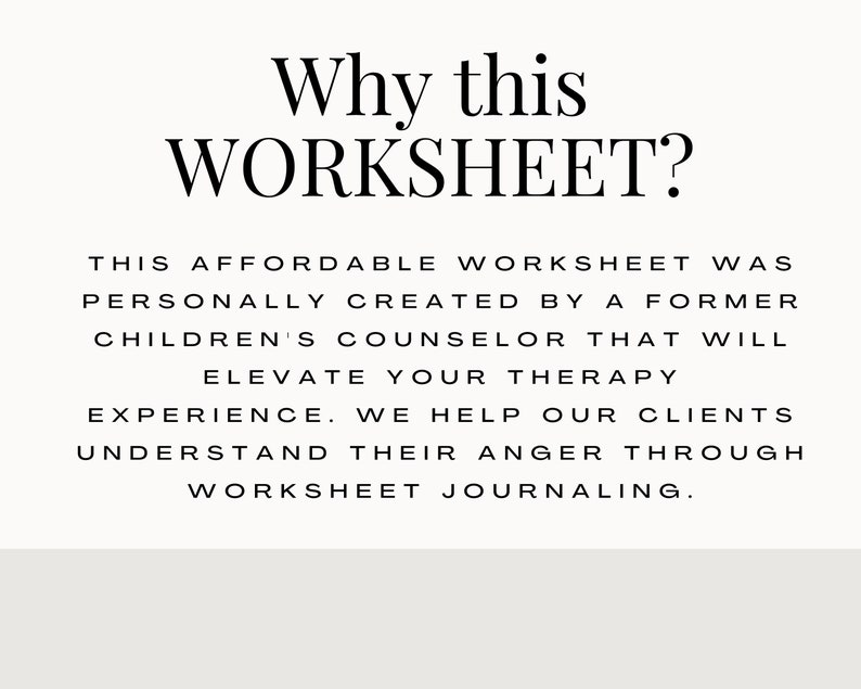 Build Patience and Control Anger | Anger & Stress Management Worksheet ...