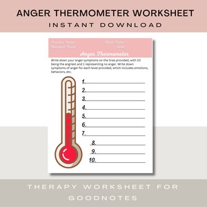 Anger Thermometer Worksheet | Therapy PDF | Therapist Worksheets ...