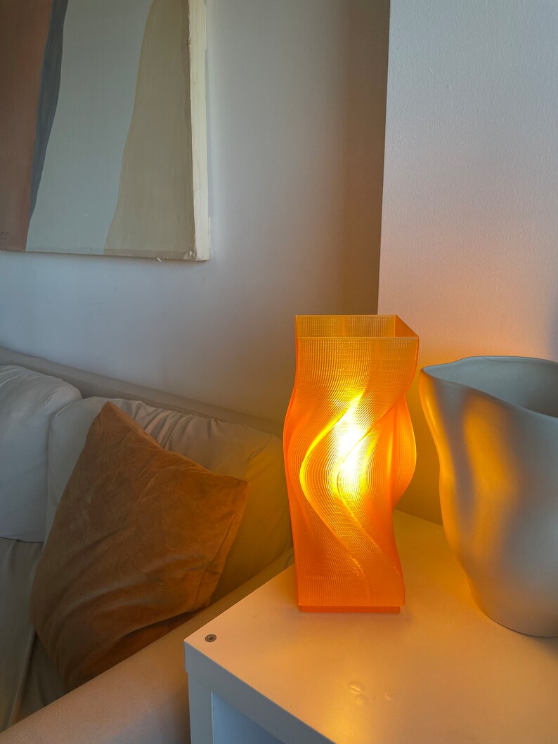 Flow Lamp No.2 3D Printed Lamps With Unique Textured Finish 4.5x4.5x12 ...